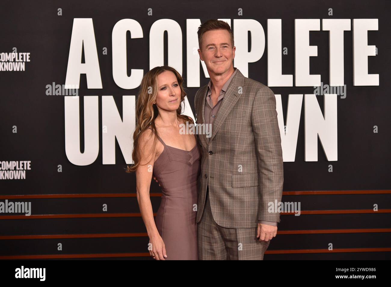 Shauna Robertson, left, and Ed Norton arrive at the premiere of "A ...