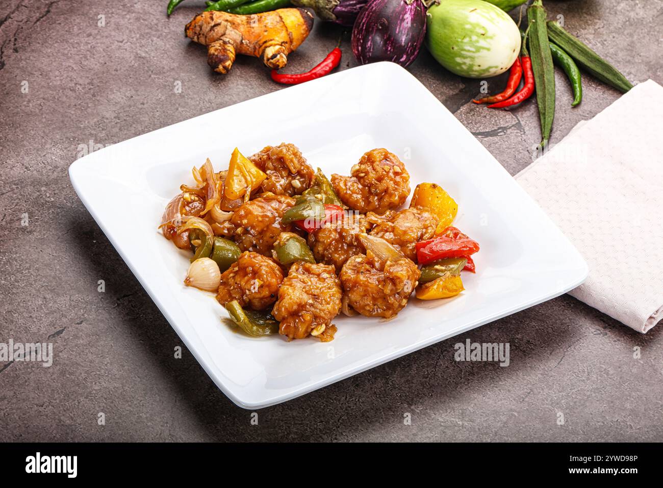 Chinese cuisine - prawn with chili sauce and garlic Stock Photo - Alamy
