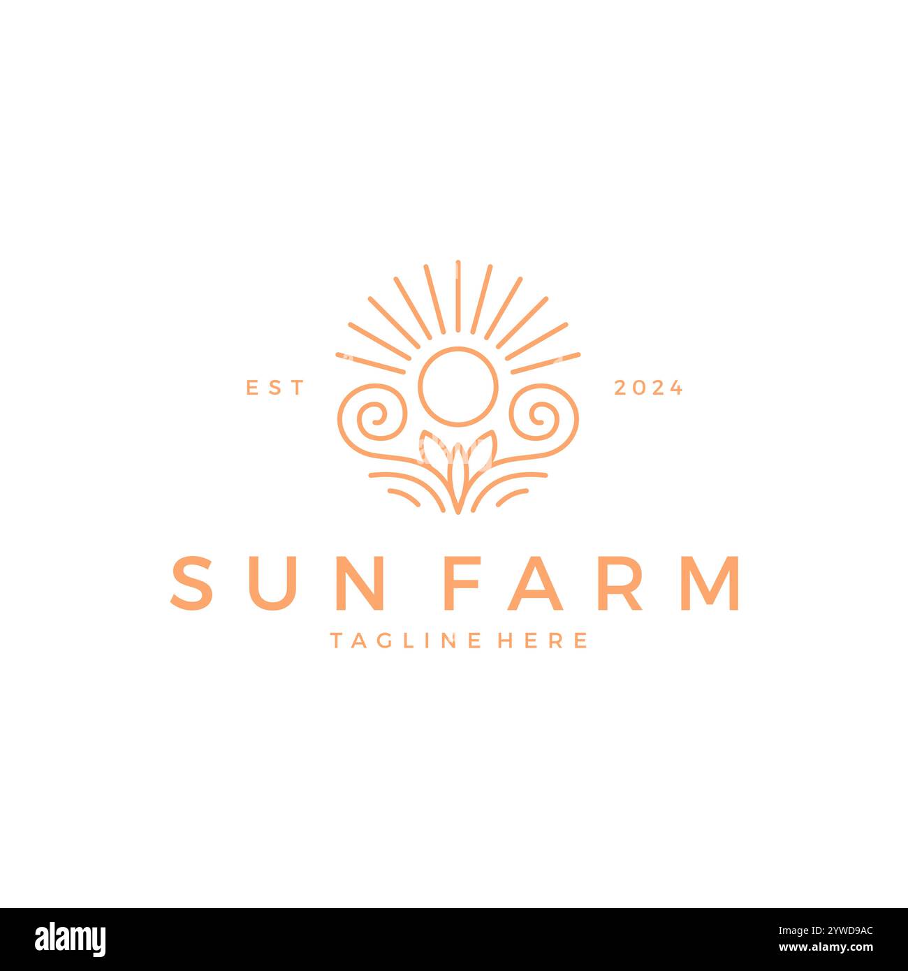 Sunrise Farm Logo Design. Sunshine Logo for agriculture Stock Vector ...