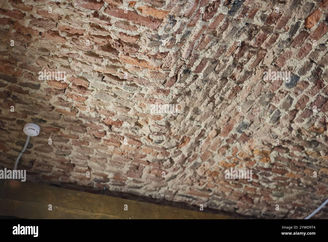 An enchanting Textured Brick Ceiling featuring a Rustic Charm that ...