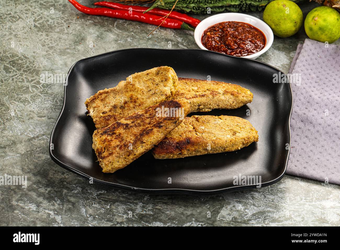 Indian traditional cuisine chiken kebab minced meat Stock Photo - Alamy