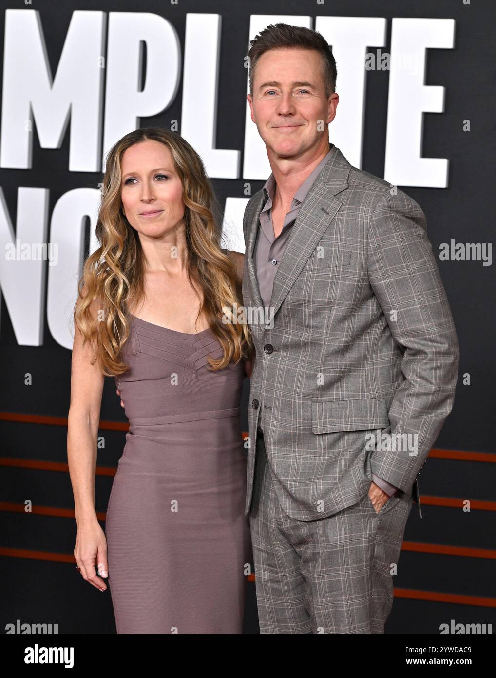 Hollywood, USA. 10th Dec, 2024. Ed Norton and Shauna Robertson arriving ...
