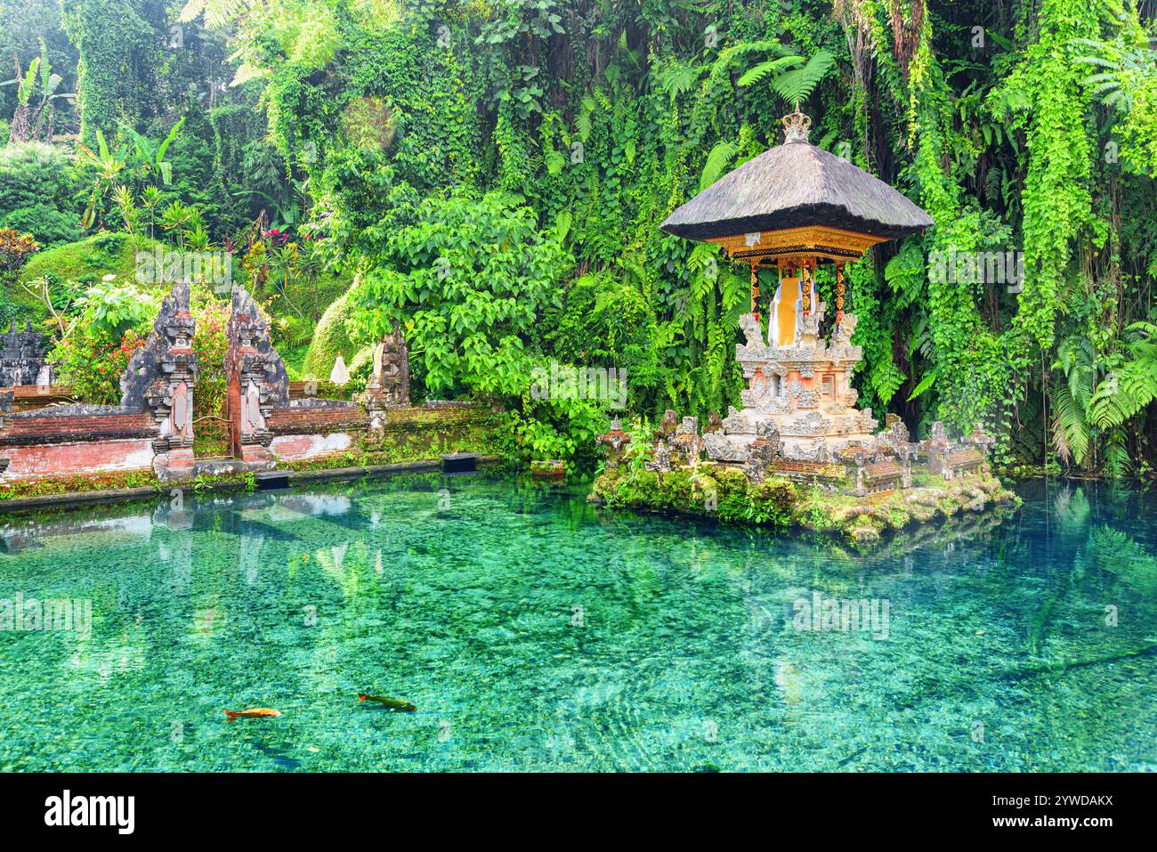 Pond at a Hindu Balinese water temple in Bali, Indonesia Stock Photo ...