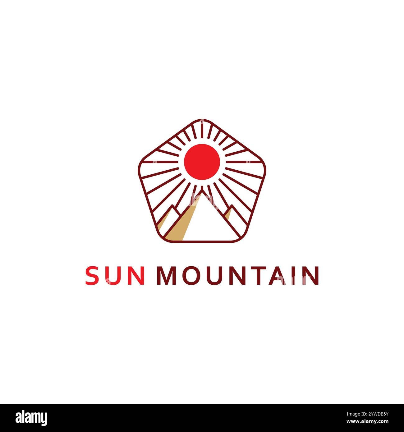 Sun Mountain Logo Design. Sunshine Icon Stock Vector Image & Art - Alamy