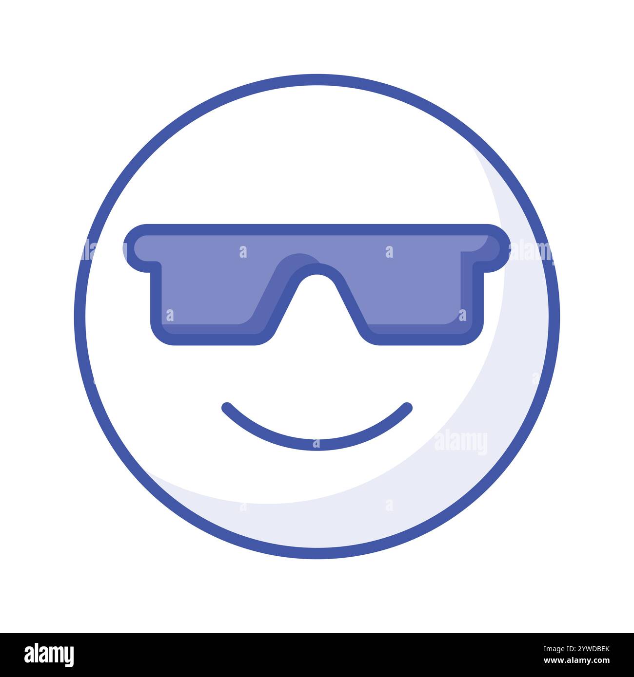 Glasses on emoji face showing concept icon of cool emoji, proud emoji ...