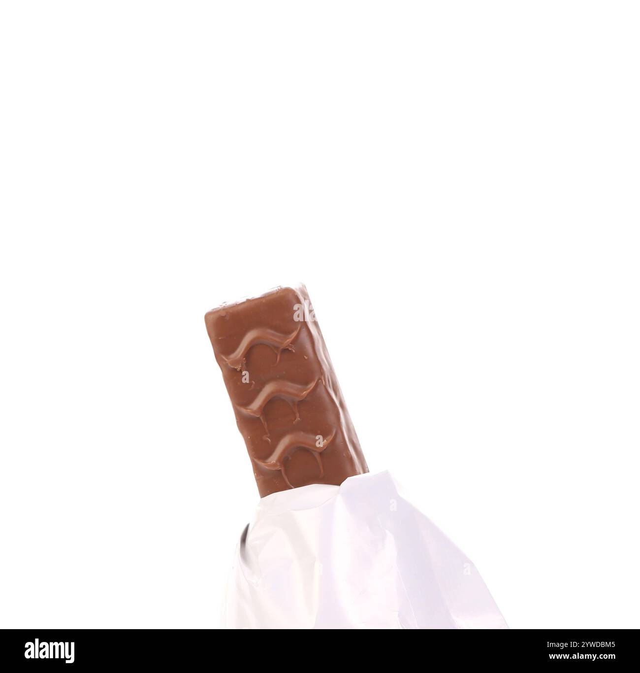 Bar of chocolate with filling. Close up. White background Stock Photo ...