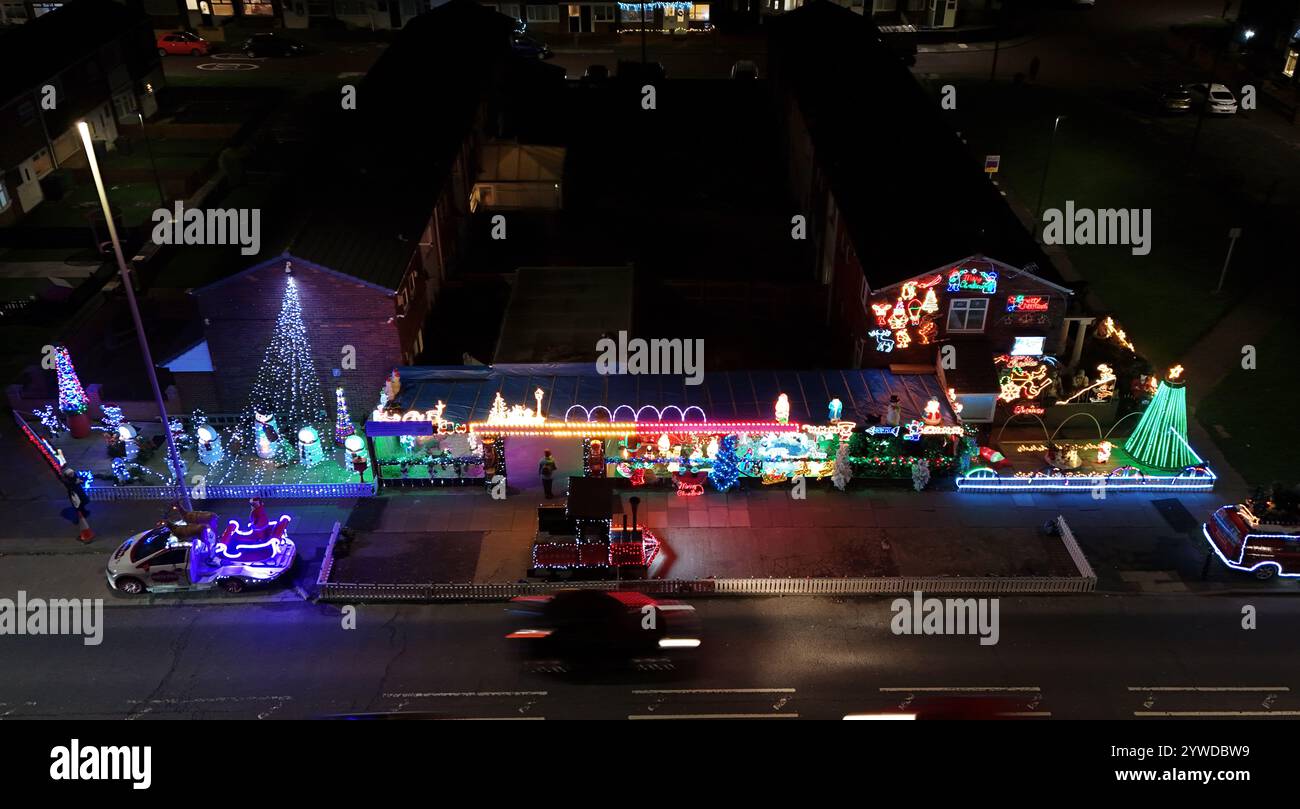 A Christmas light display at the home Of Stan Yanetta in Heaton Gardens ...