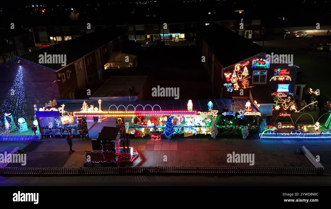 A Christmas light display at the home Of Stan Yanetta in Heaton Gardens ...