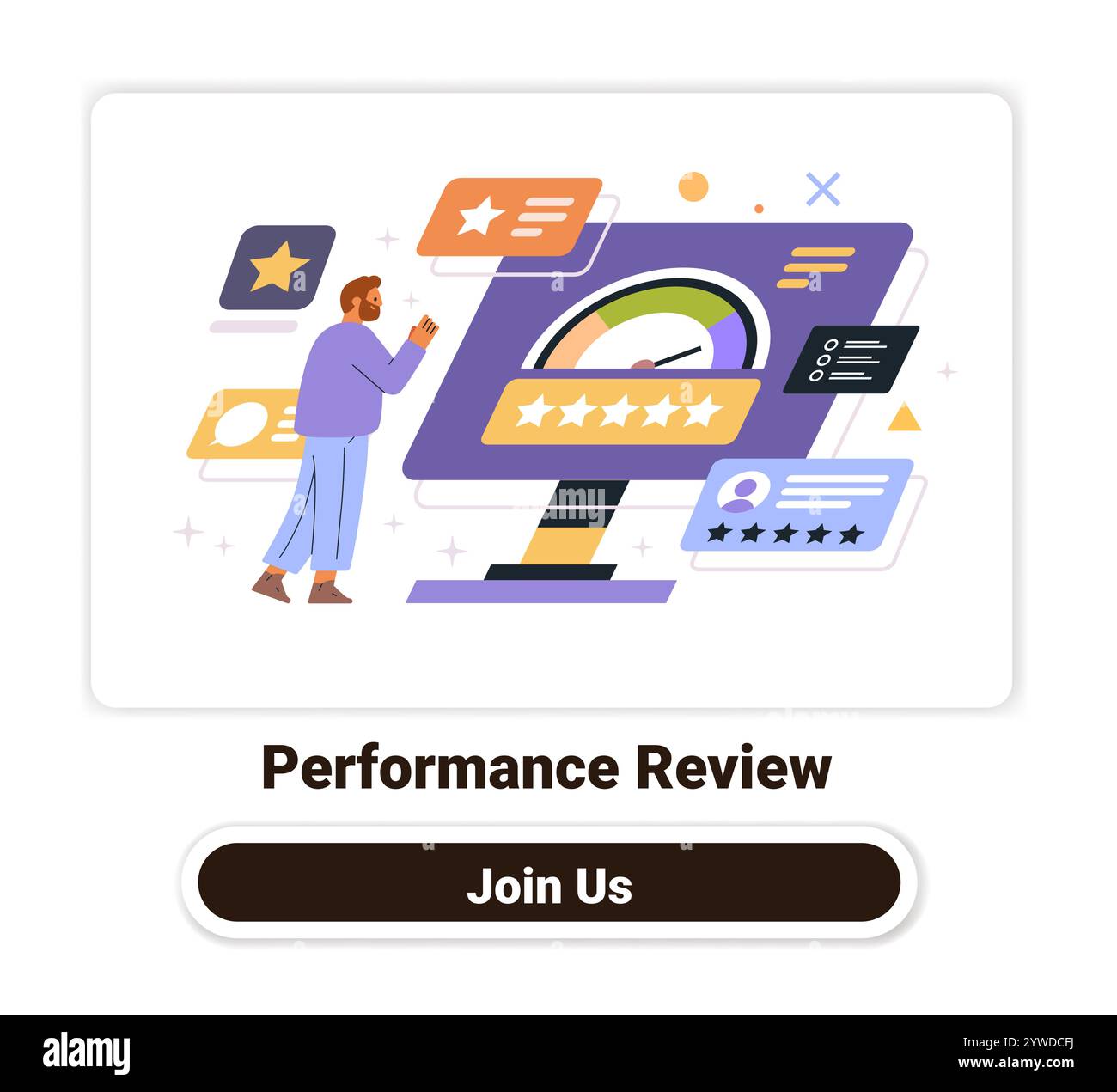 Performance review concept employee rating feedback. Man analyzing ...