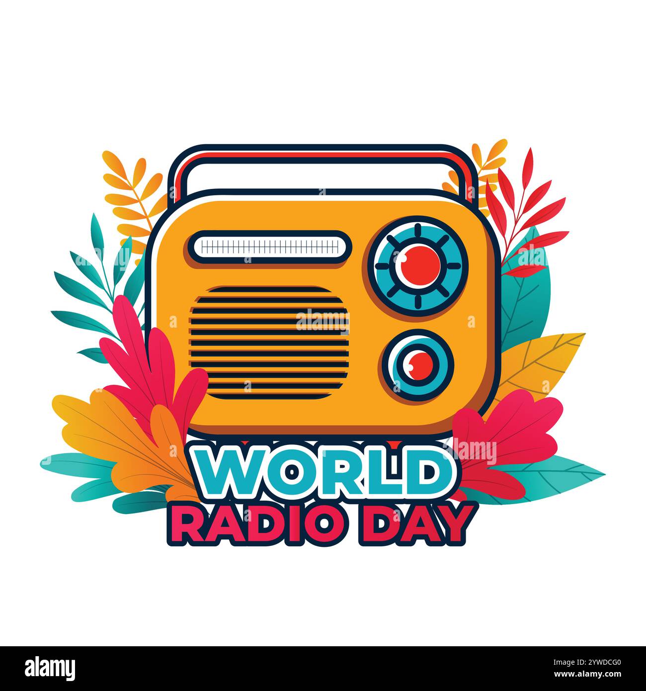 World Radio Day Vector illustration with flat cartoon design Stock ...
