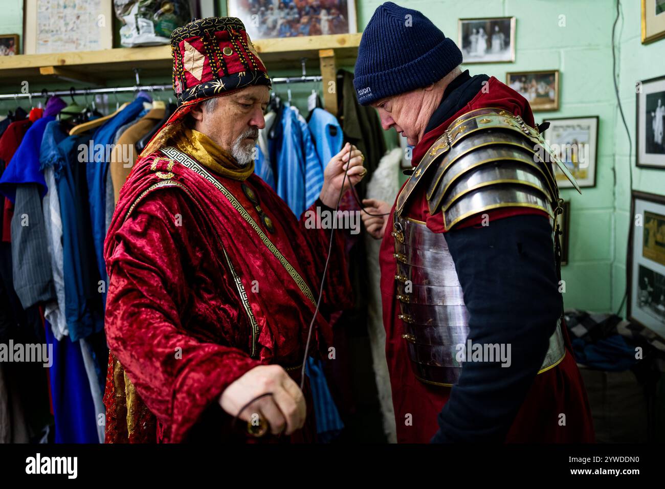 Cast get into costume at the dress rehearsal for the Wintershall estate ...