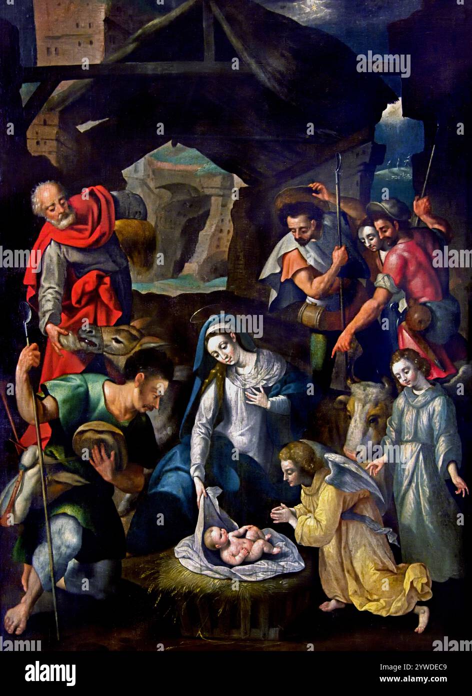 Adoration of the Shepherds by Anonymous Painter Antwerp 16th Century Belgian, Belgium, Flemish ...