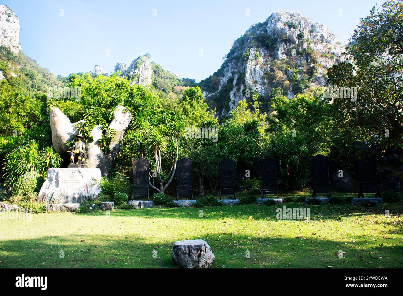 Landscape mountain and Majesty King Phra Bat Somdet Phra Phutthayotfa ...