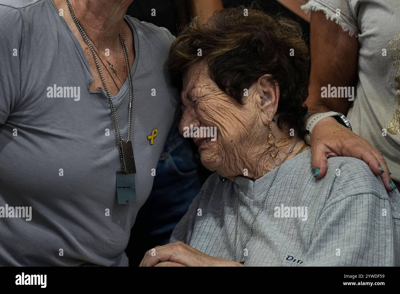 Mourners grieve at the funeral of Michel Nisenbaum, who was killed ...