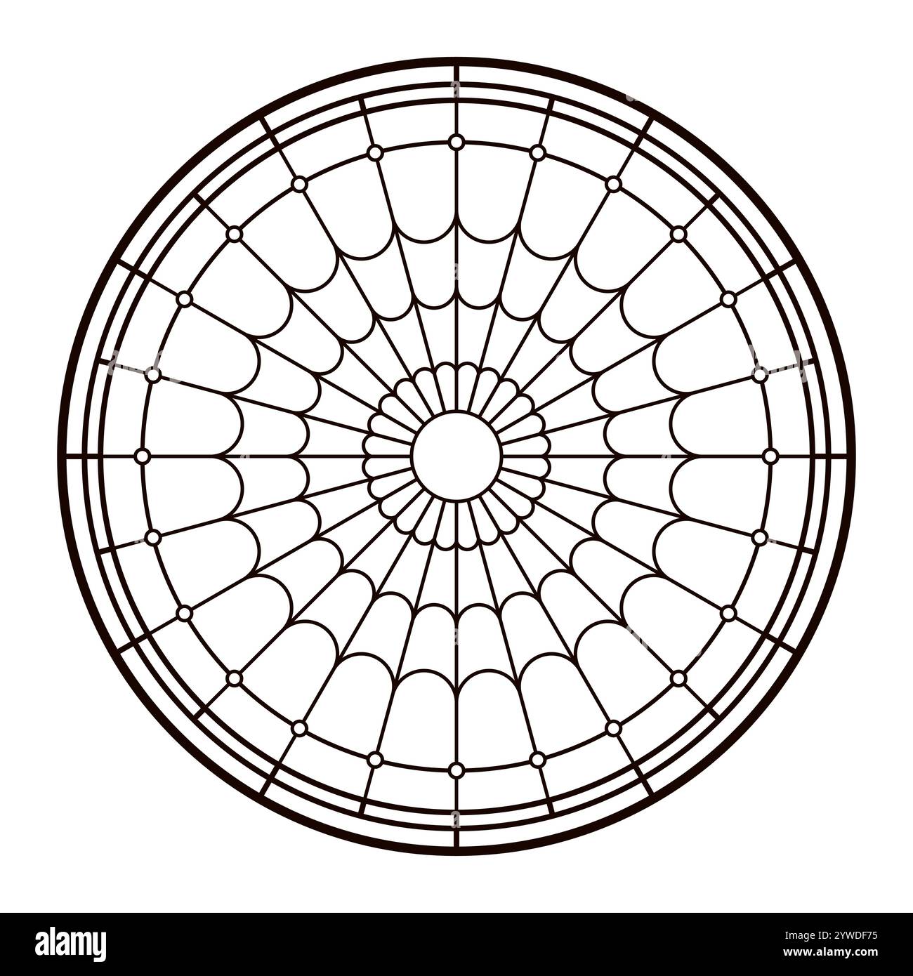 Colouring page for adult. Church glass window. Catholic Christian ...