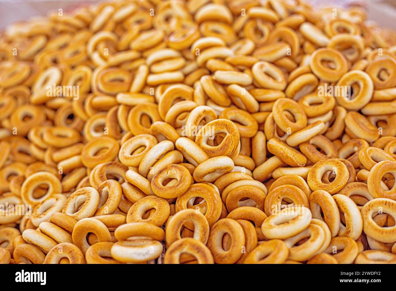 sweet small round cookies bagels in the confectionery section of the ...