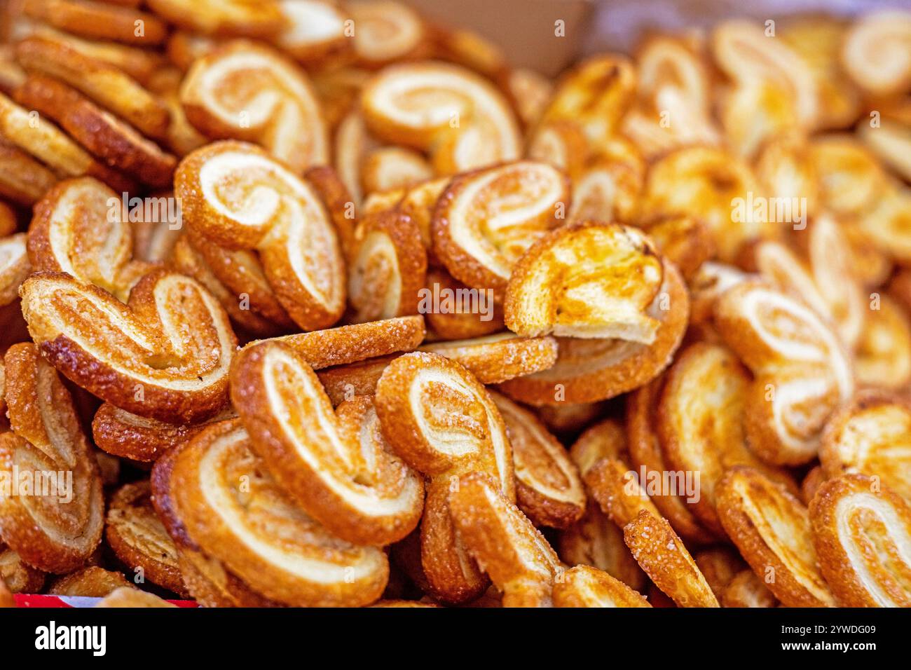 sweet puff pastry in the confectionery section of the supermarket Stock ...