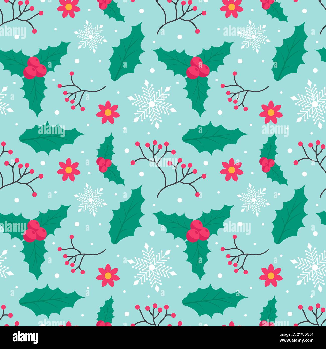 Charming Winter Seamless Pattern Design Featuring Decorative Elements ...