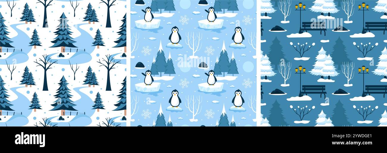 Charming Winter Seamless Pattern Design Featuring Decorative Elements ...