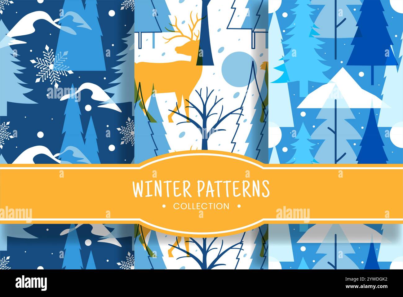 Charming Winter Seamless Pattern Design Featuring Decorative Elements ...