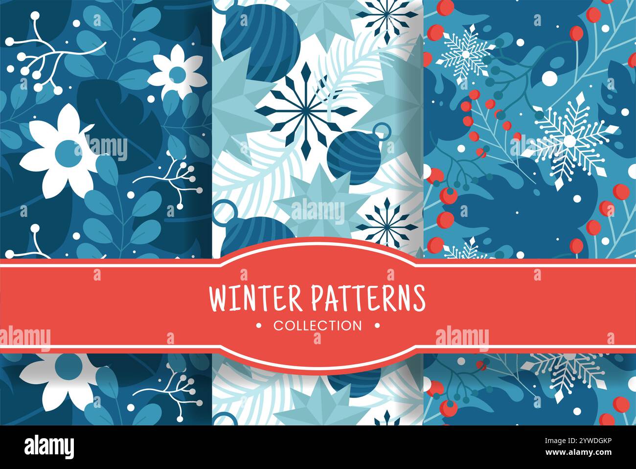 Charming Winter Seamless Pattern Design Featuring Decorative Elements ...