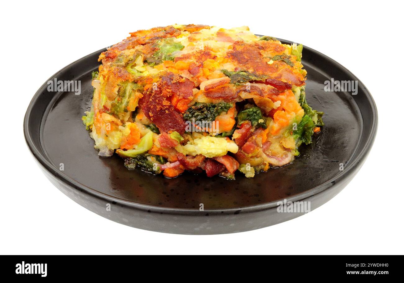Portion of bubble and squeak a traditional British comfort food made ...