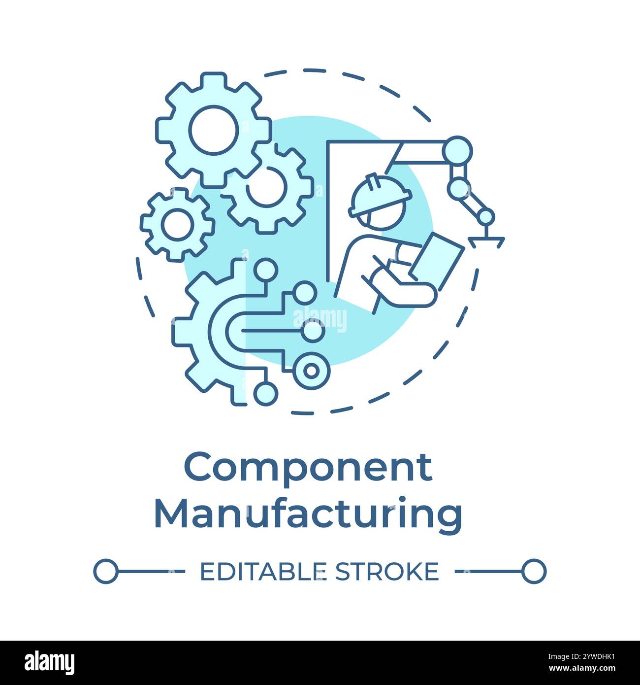 Contract manufacturing light blue concept icon Stock Vector Image & Art ...