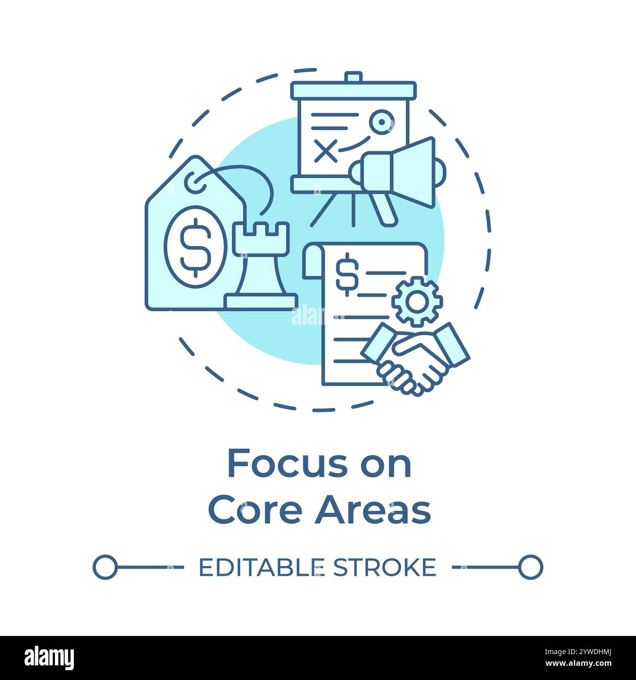 Focus on core areas light blue concept icon Stock Vector Image & Art ...