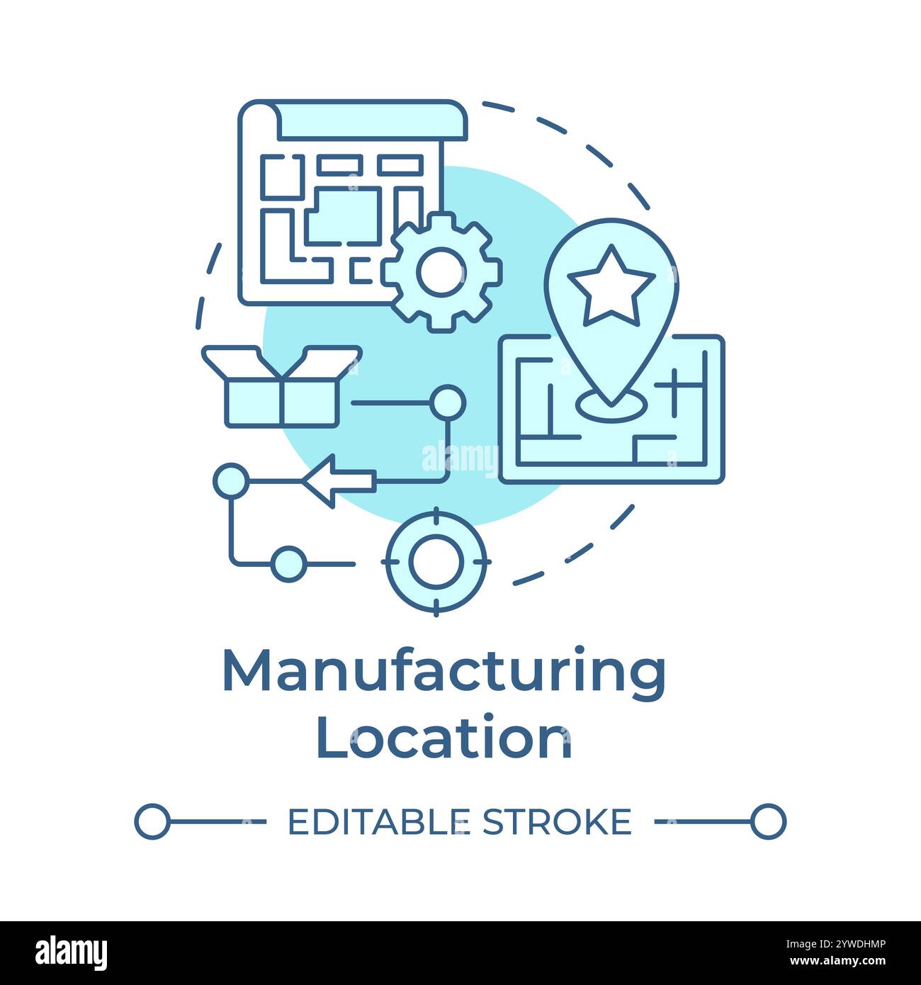 Manufacturing location light blue concept icon Stock Vector Image & Art - Alamy
