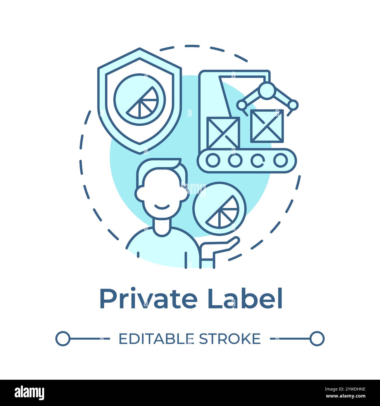 Private label light blue concept icon Stock Vector Image & Art - Alamy