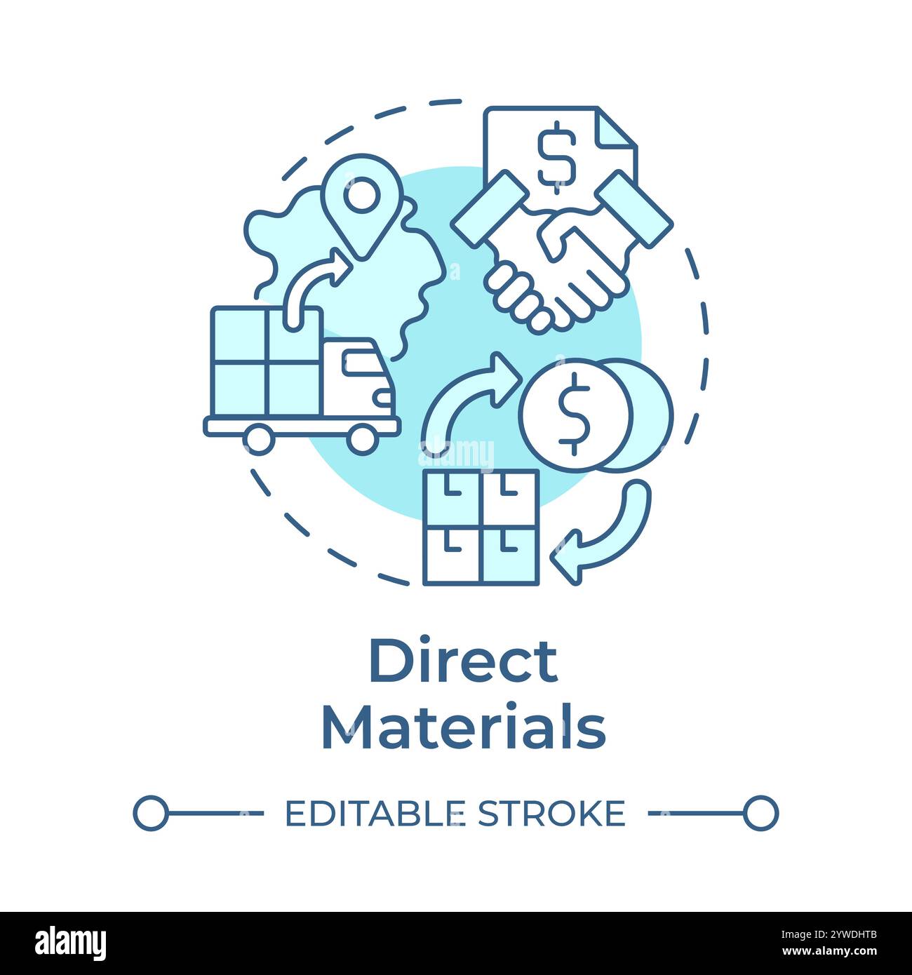 Direct materials light blue concept icon Stock Vector Image & Art - Alamy