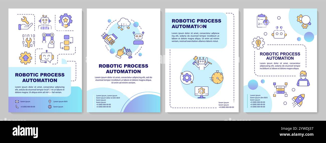 Robotic process automation blue circle brochure template Stock Vector Image & Art - Alamy