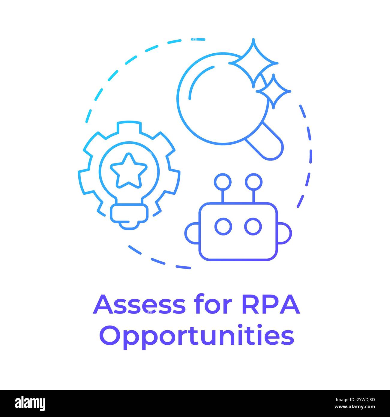 Assess for RPA opportunities blue gradient concept icon Stock Vector Image & Art - Alamy