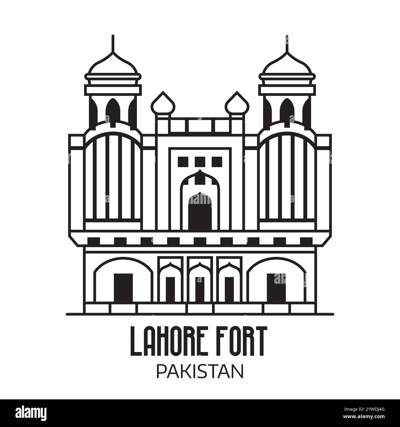 Historic architecture punjab pakistan Stock Vector Images - Alamy