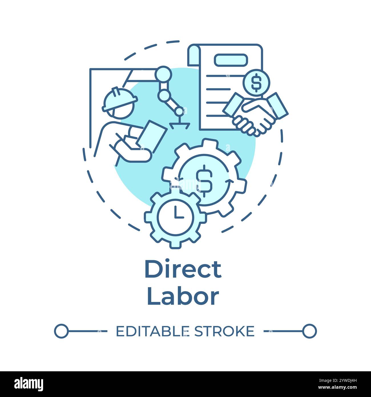 Direct labor light blue concept icon Stock Vector Image & Art - Alamy