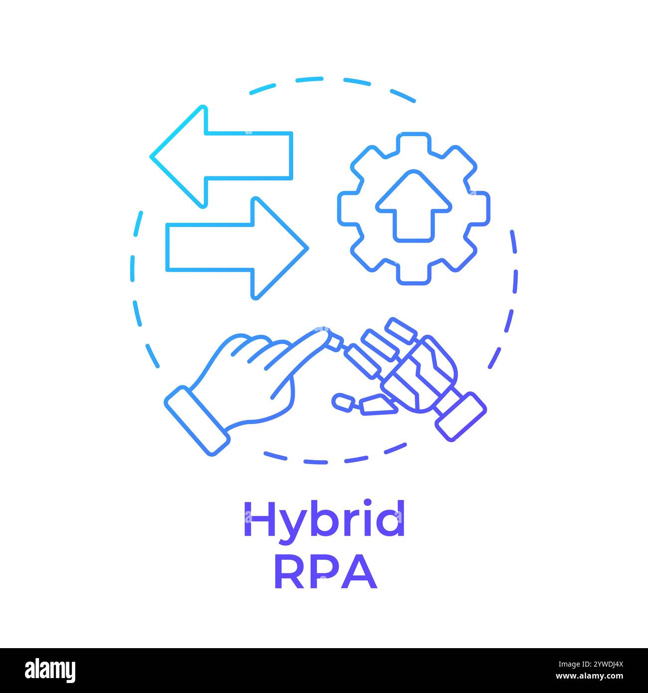 Hybrid RPA blue gradient concept icon Stock Vector Image & Art - Alamy