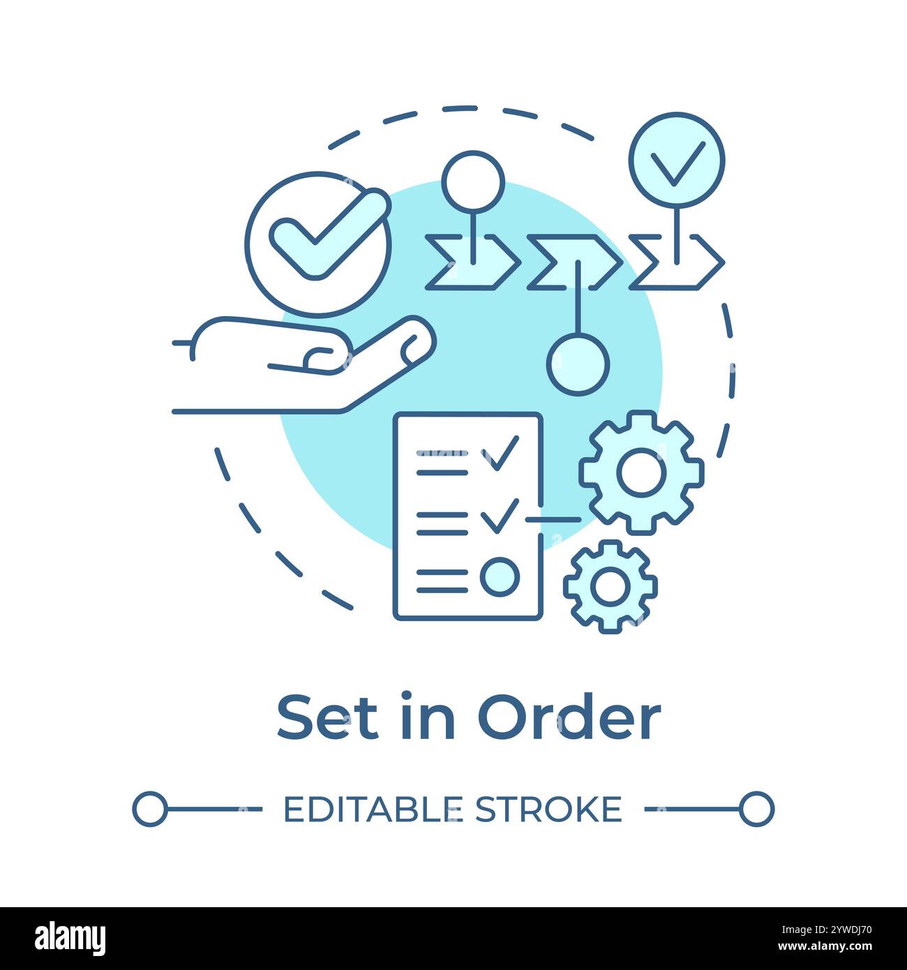 Set in order light blue concept icon Stock Vector Image & Art - Alamy