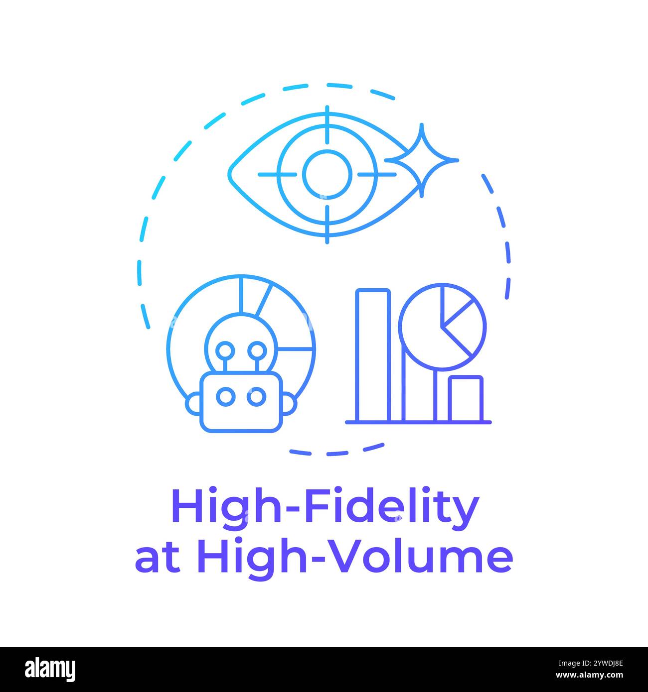 High fidelity at high volume blue gradient concept icon Stock Vector ...