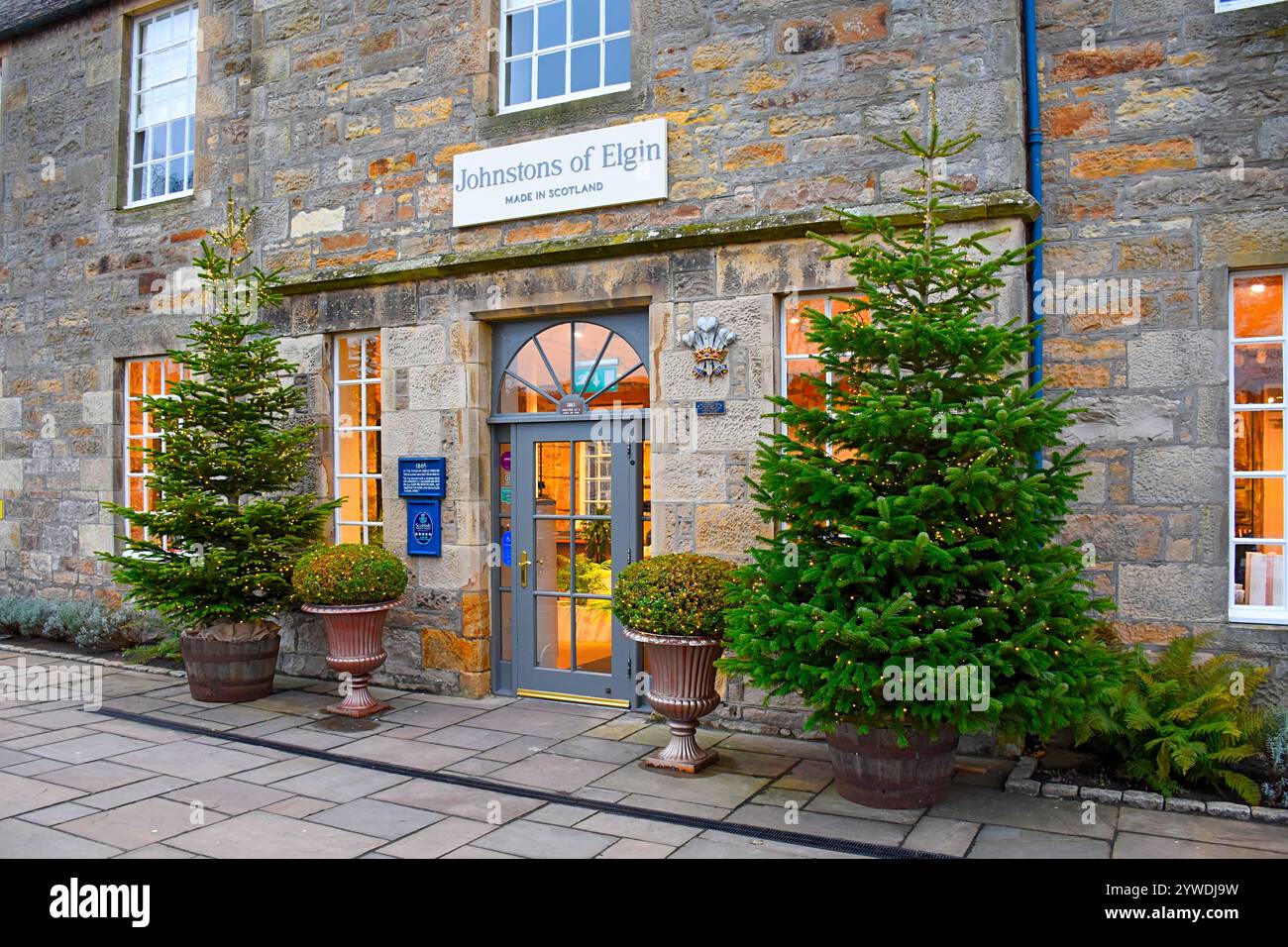 Johnstons of Elgin Scotland the cashmere shop with lights in the ...