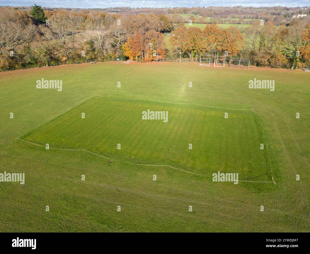 aerial view of bolney cricket club and pitch in bolney village west ...