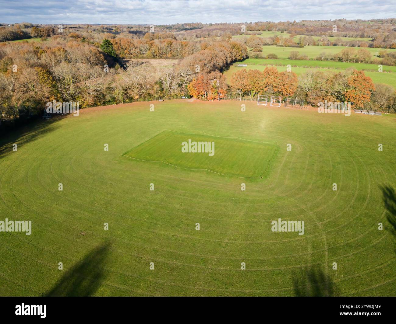 aerial view of bolney cricket club and pitch in bolney village west ...