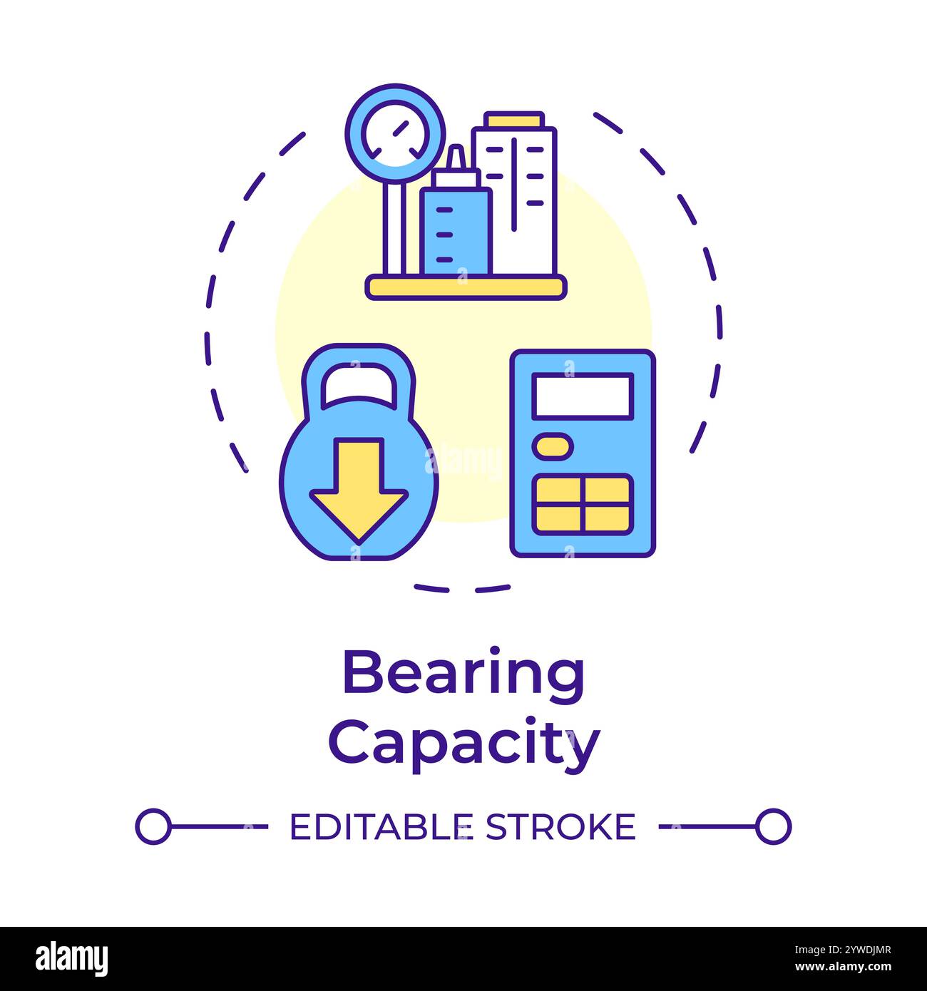 Bearing capacity examination multi color concept icon Stock Vector ...