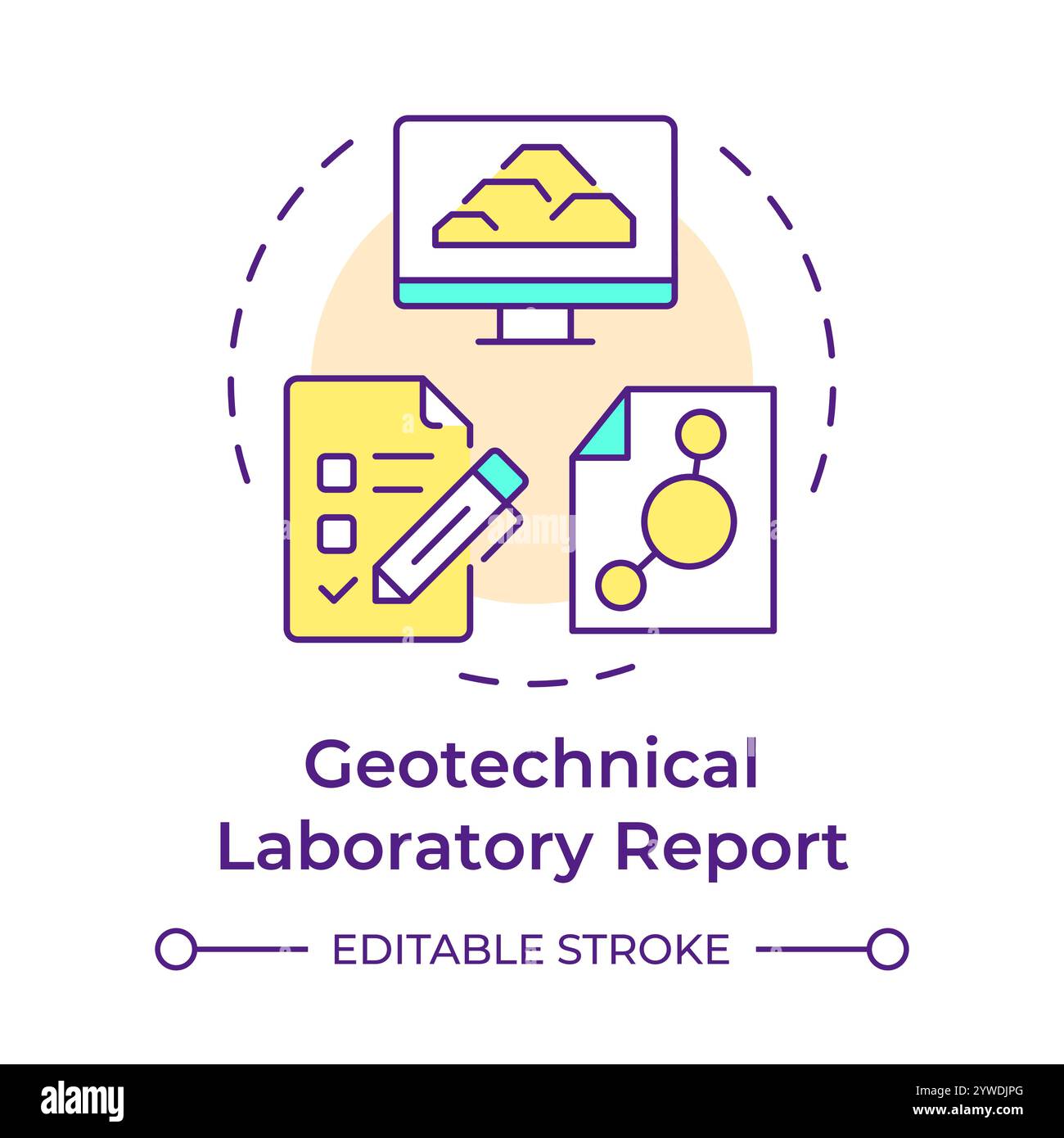 Geotechnical laboratory report multi color concept icon Stock Vector ...