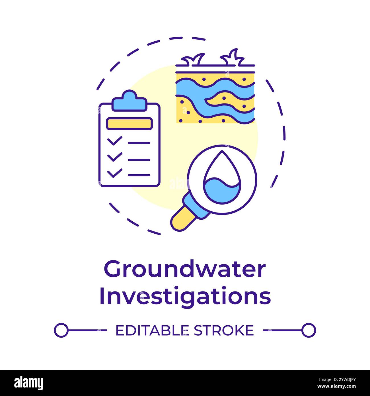 Groundwater investigations multi color concept icon Stock Vector Image ...