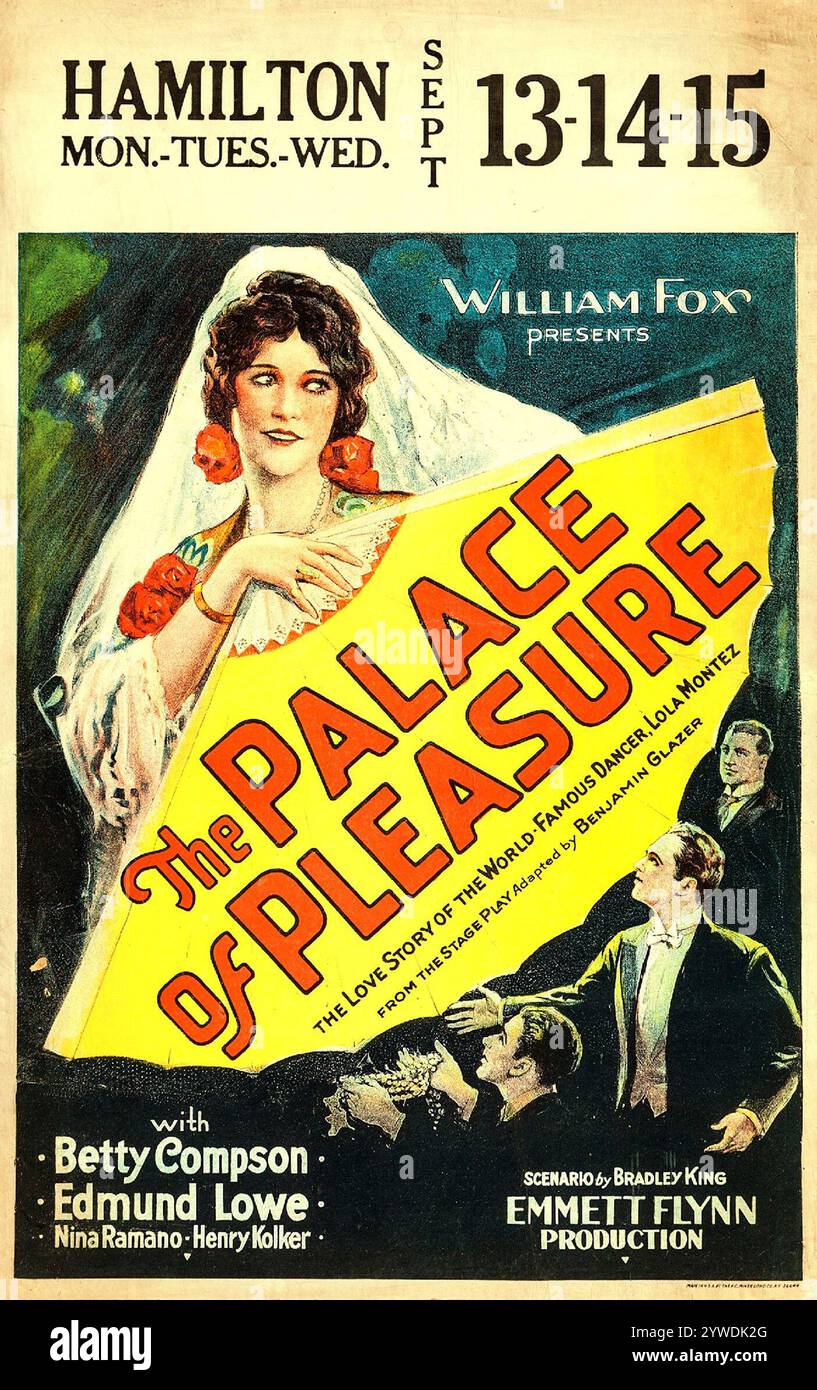 Window card for the 1926 film The Palace of Pleasure! Betty Compson ...