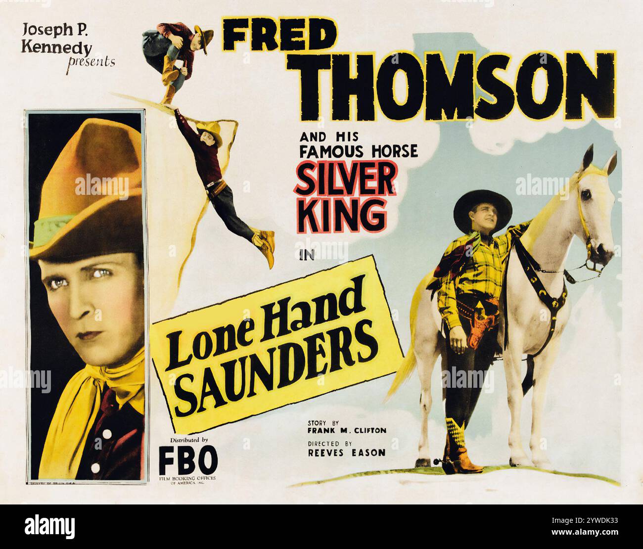 Vintage movie poster for the 1926 film Lone Hand Saunders Stock Photo ...