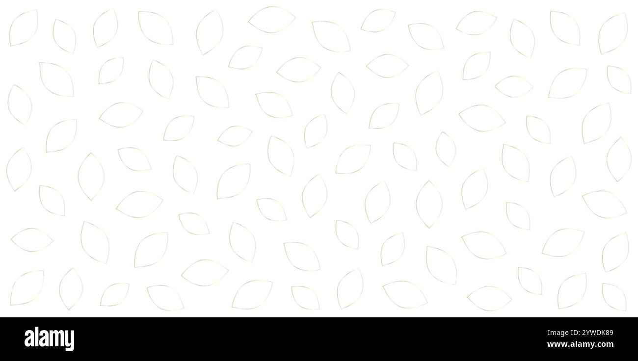 Seamless pattern of silver gradient outline leaves on white or ...