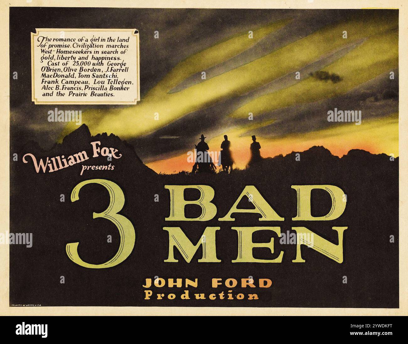 3 Bad Men (William Fox, 1926). Title Card - Directed by John Ford ...