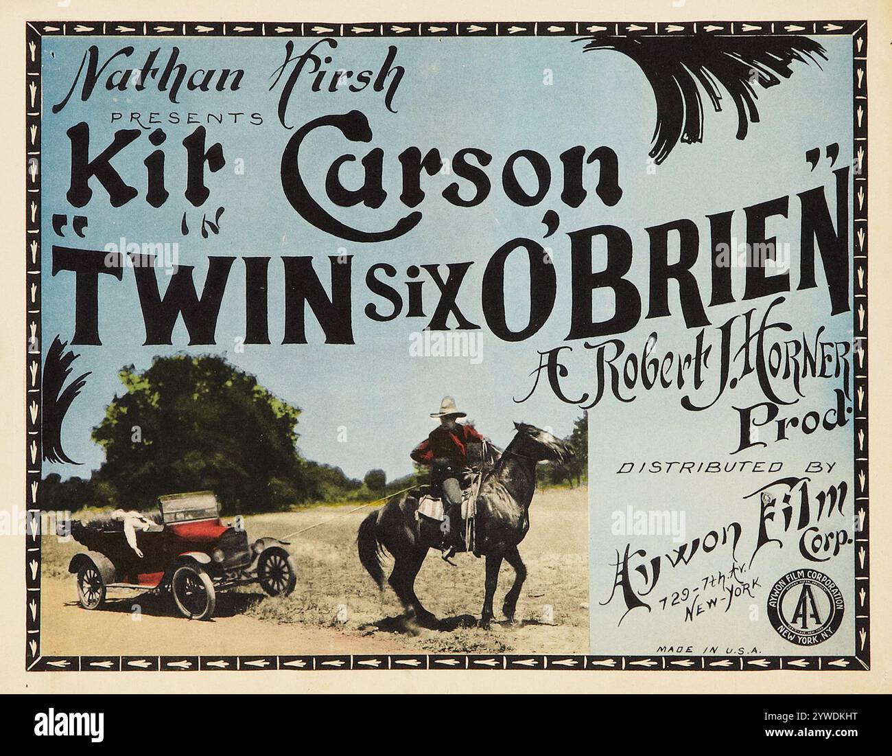 Kit Carson in Twin Six O'Brien (Aywon Film, 1926). Title Lobby Card ...
