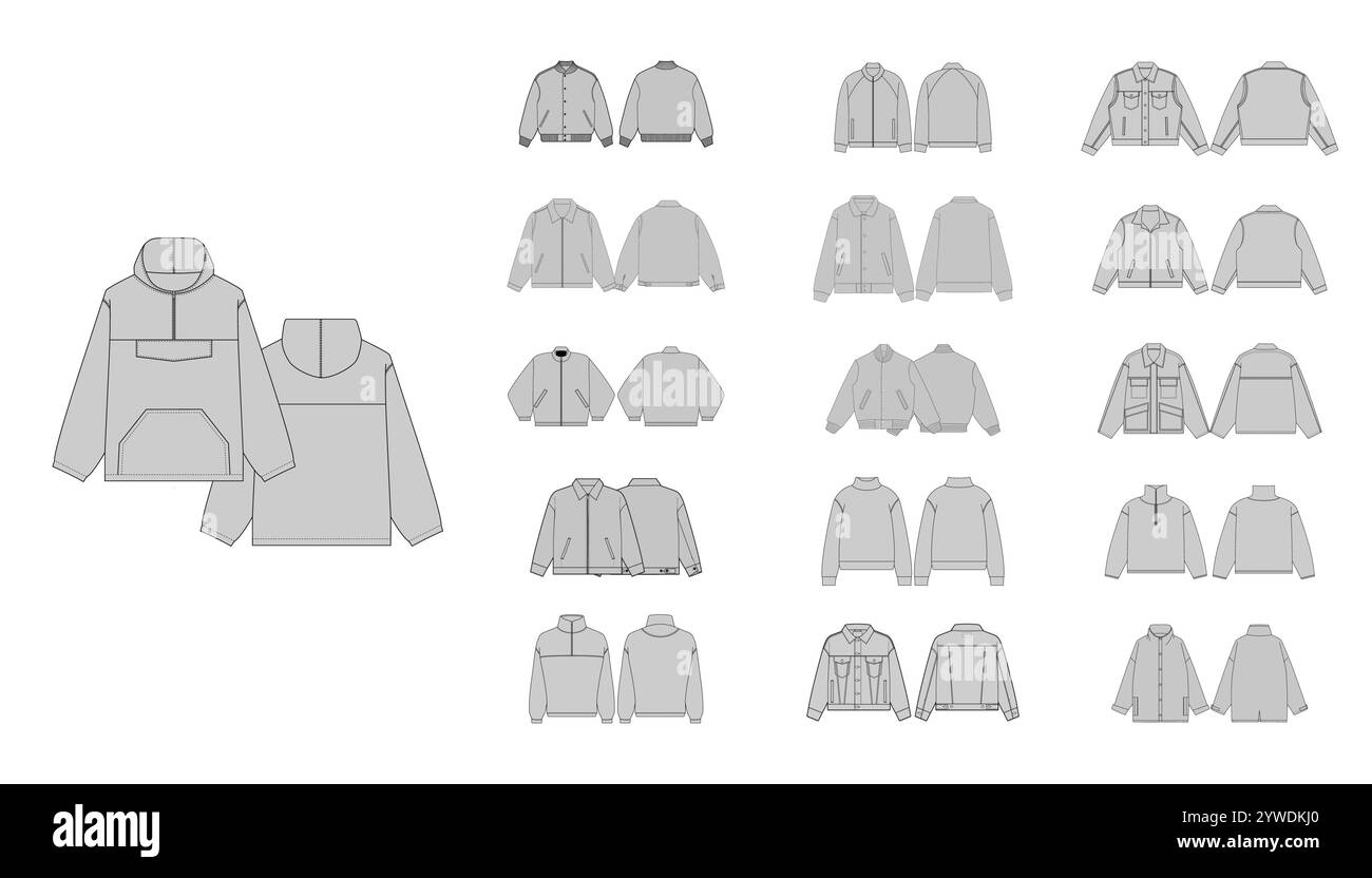 Set of Varsity Jacket - Activewear Jacket Design with Pocket - Jackets ...